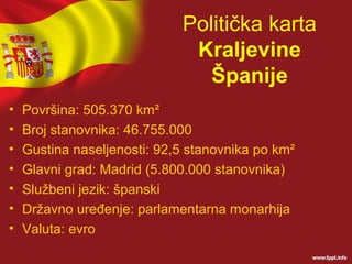Spanija prezentacija geografija 6. razred | PPT
