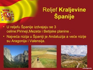 Spanija prezentacija geografija 6. razred | PPT