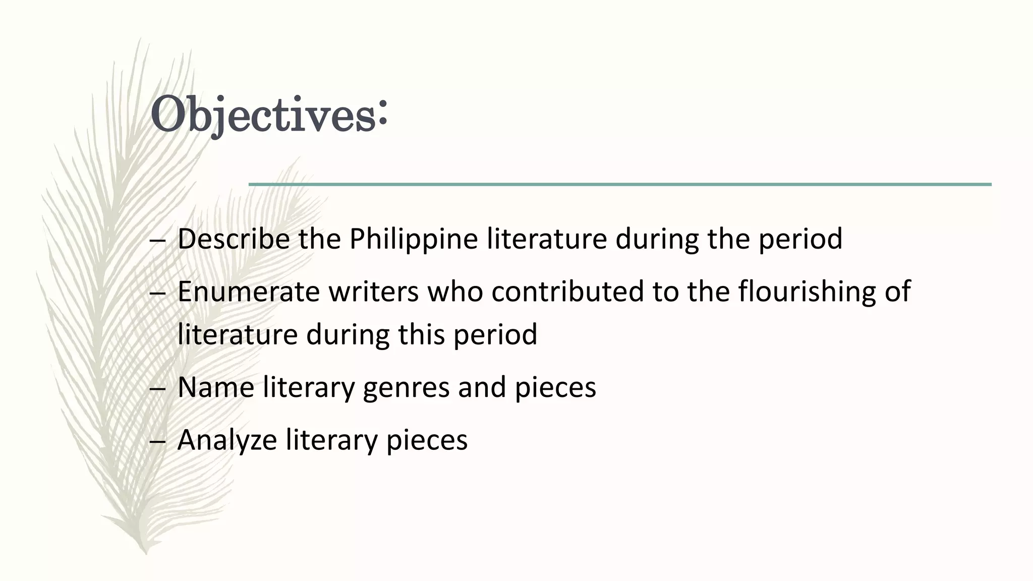 Literature during the Spanish period (1565-1898) | PPTX