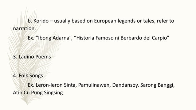 Literature during the Spanish period (1565-1898) | PPTX