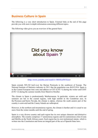 Spanish business culture guide - Learn about Spain | PDF