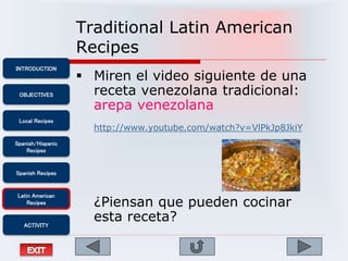 Spanish M1 las comidas Tradicionales | PPTX | World Cuisines | Food & Drink