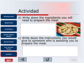 Spanish M1 las comidas Tradicionales | PPTX | World Cuisines | Food & Drink