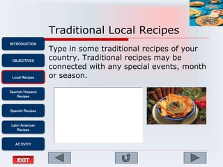 Spanish M1 las comidas Tradicionales | PPTX