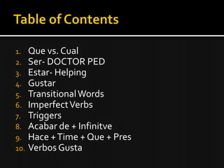 Spanish 2 grammar book | PPTX