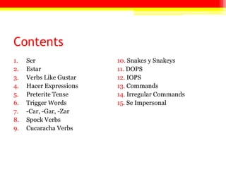 Spanish 2 grammar book—first semester | PPTX