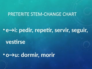 Spanish 2 stem-changing verbs present and preterite | PPTX