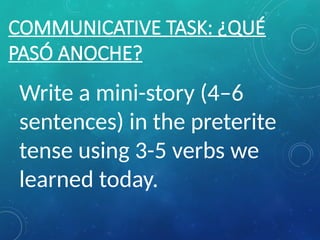 Spanish 2 stem-changing verbs present and preterite | PPTX