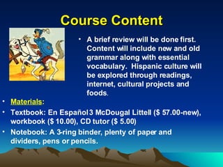 Spanish3 Syllabus Pwp | PPT