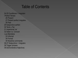 Spanish 3 grammar book sem 2 | PPTX