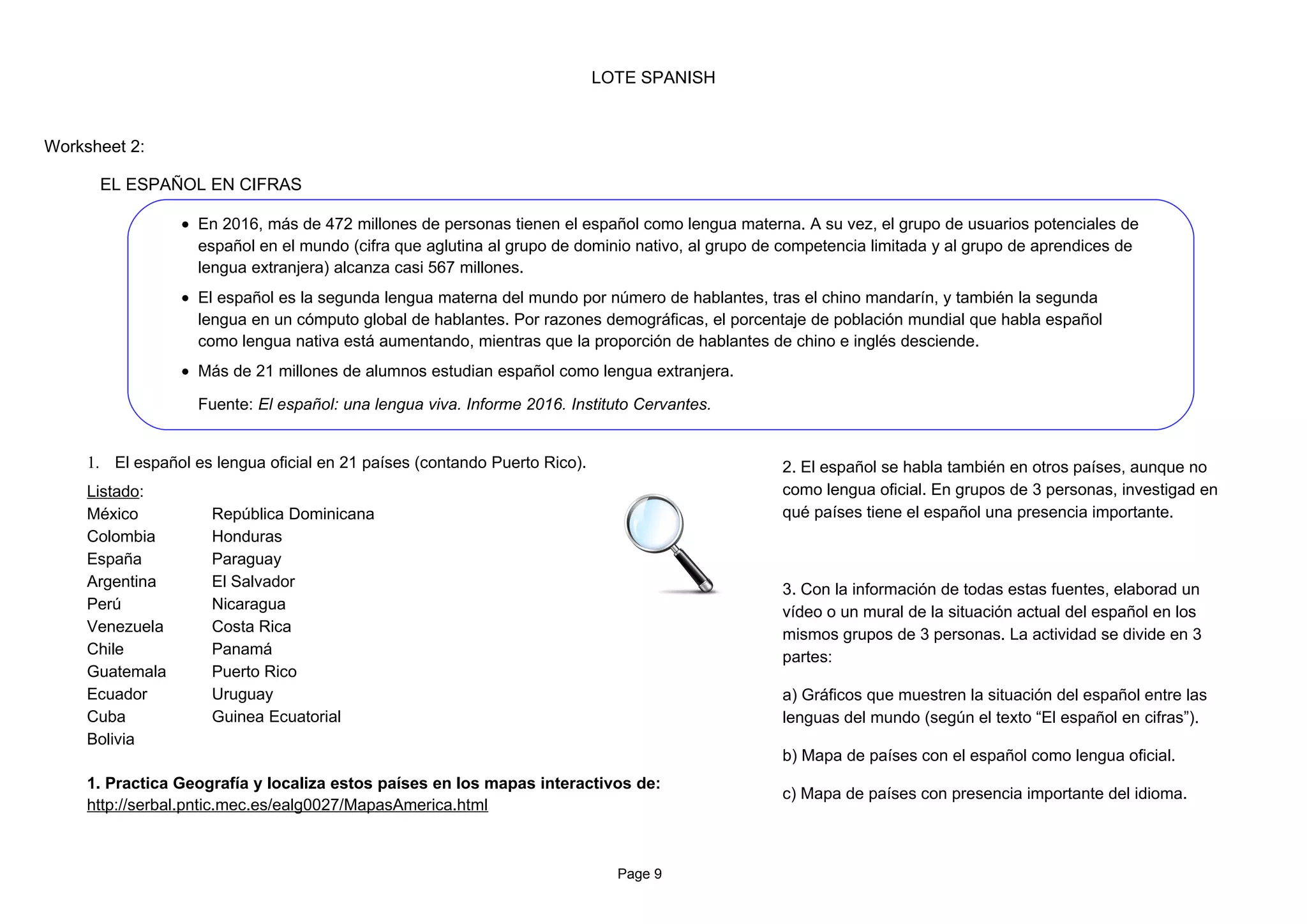 Spanish 7-10 elaborations levels 7-8 and 9-10 | PDF