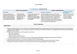 Spanish 7-10 elaborations levels 7-8 and 9-10 | PDF