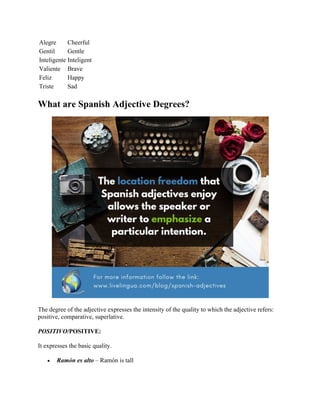 Spanish Adjectives | PDF