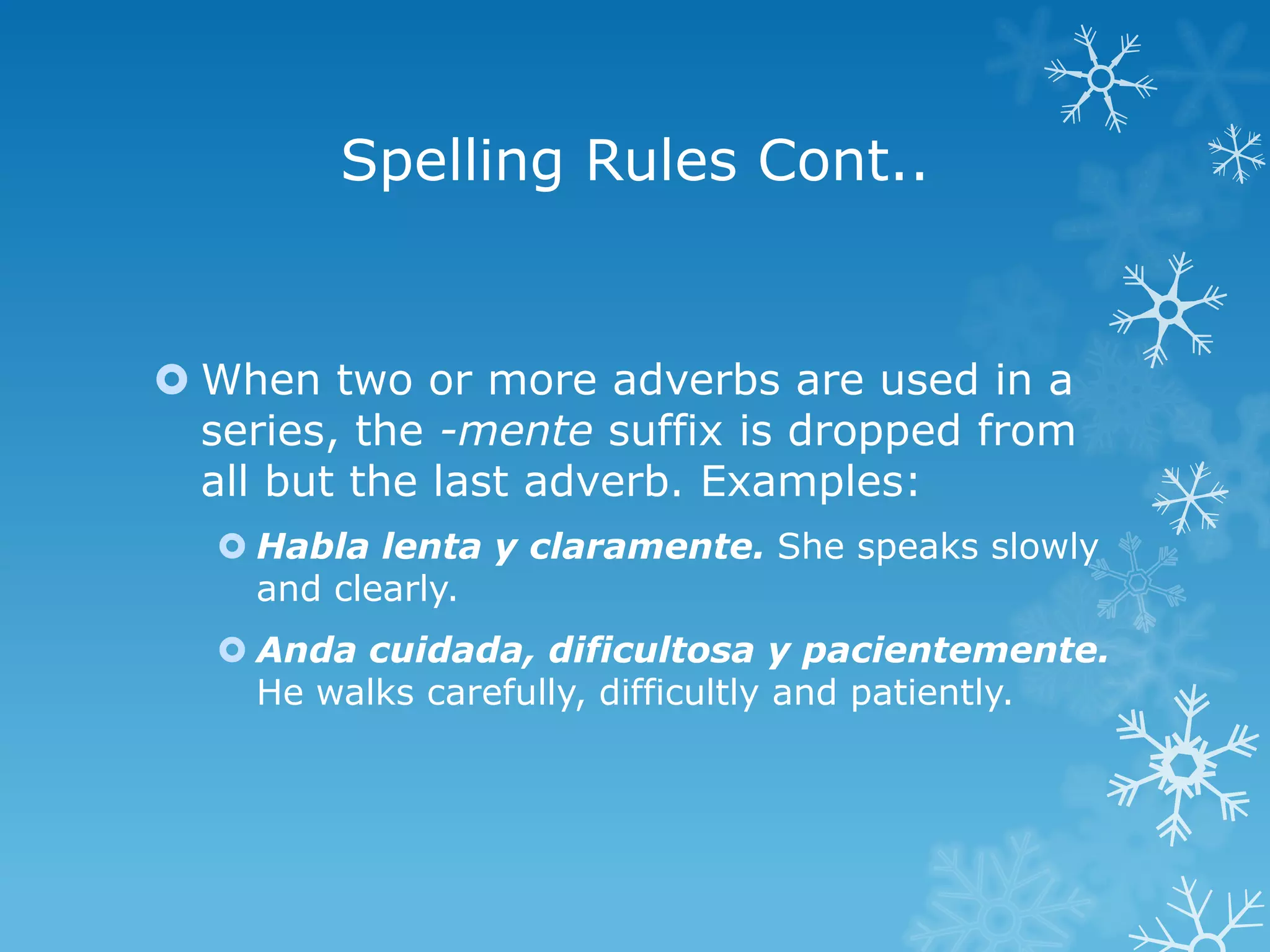 Spanish Adverbial Suffix | PPT