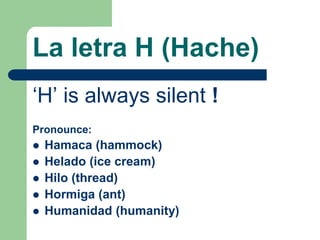 Spanish alphabet pronunciation | PPTX