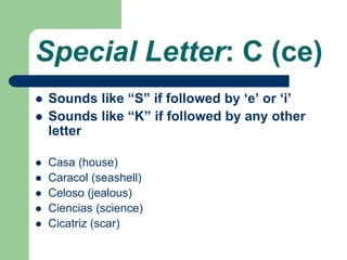 Spanish alphabet pronunciation | PPTX