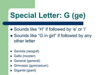 Spanish alphabet pronunciation | PPTX