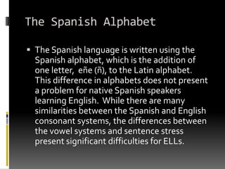Spanish and English Language Comparison | PPTX