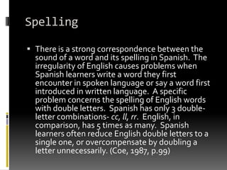 Spanish and English Language Comparison | PPTX