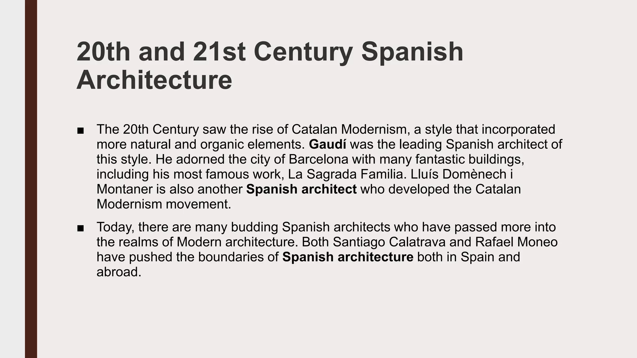 Spanish architecture overview | PPTX