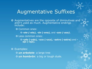 Spanish Augmentative Suffixes | PPTX