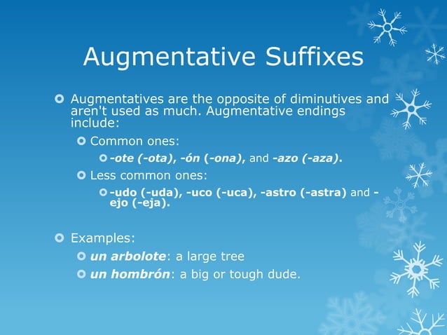 Spanish Augmentative Suffixes | PPTX