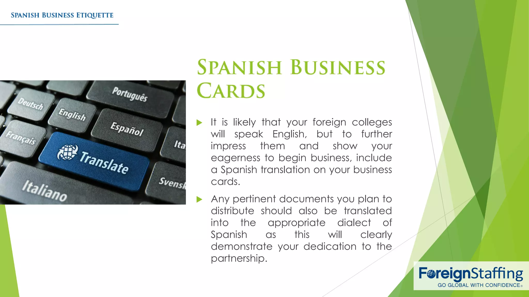 Spanish Business Etiquette | PPT