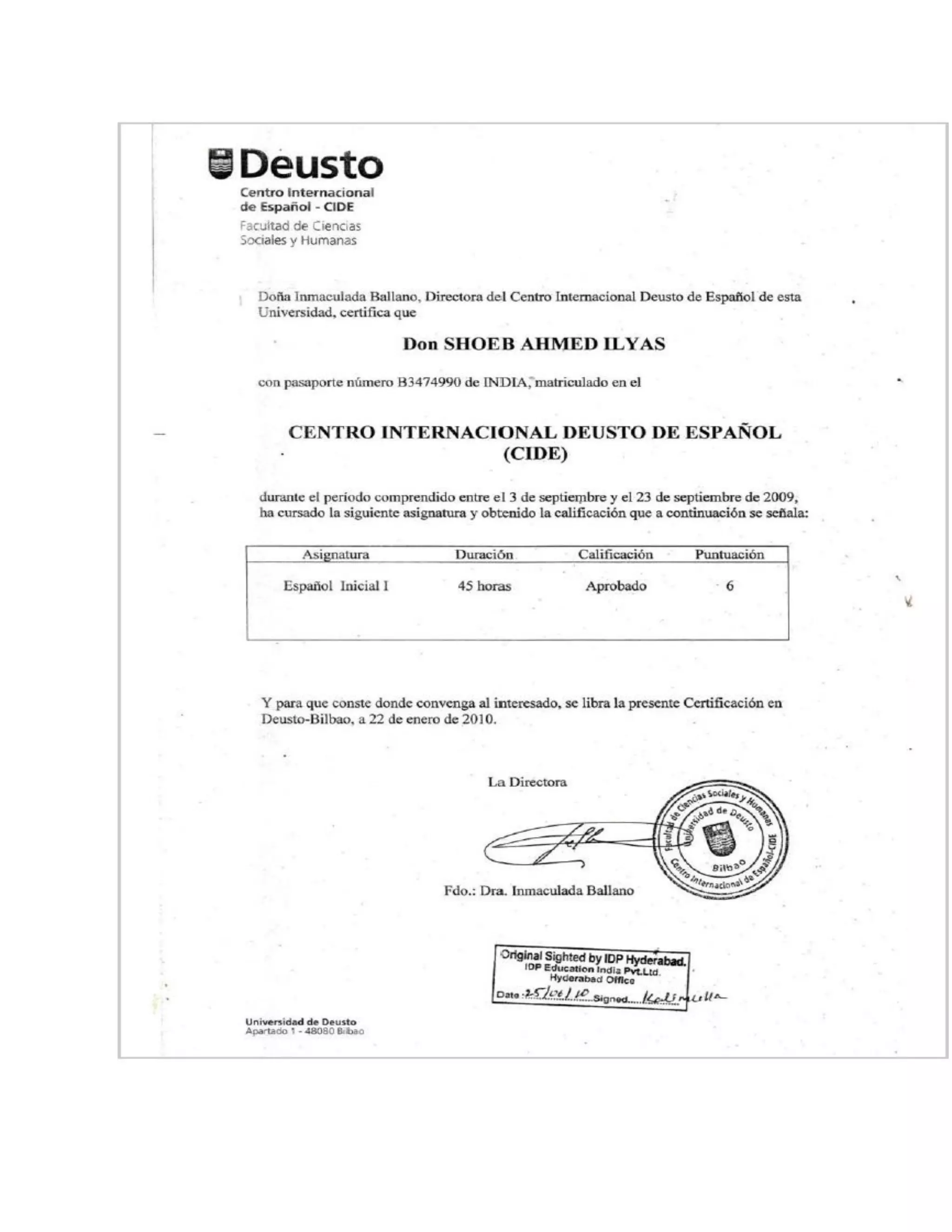 Spanish Learning Certificate | PDF