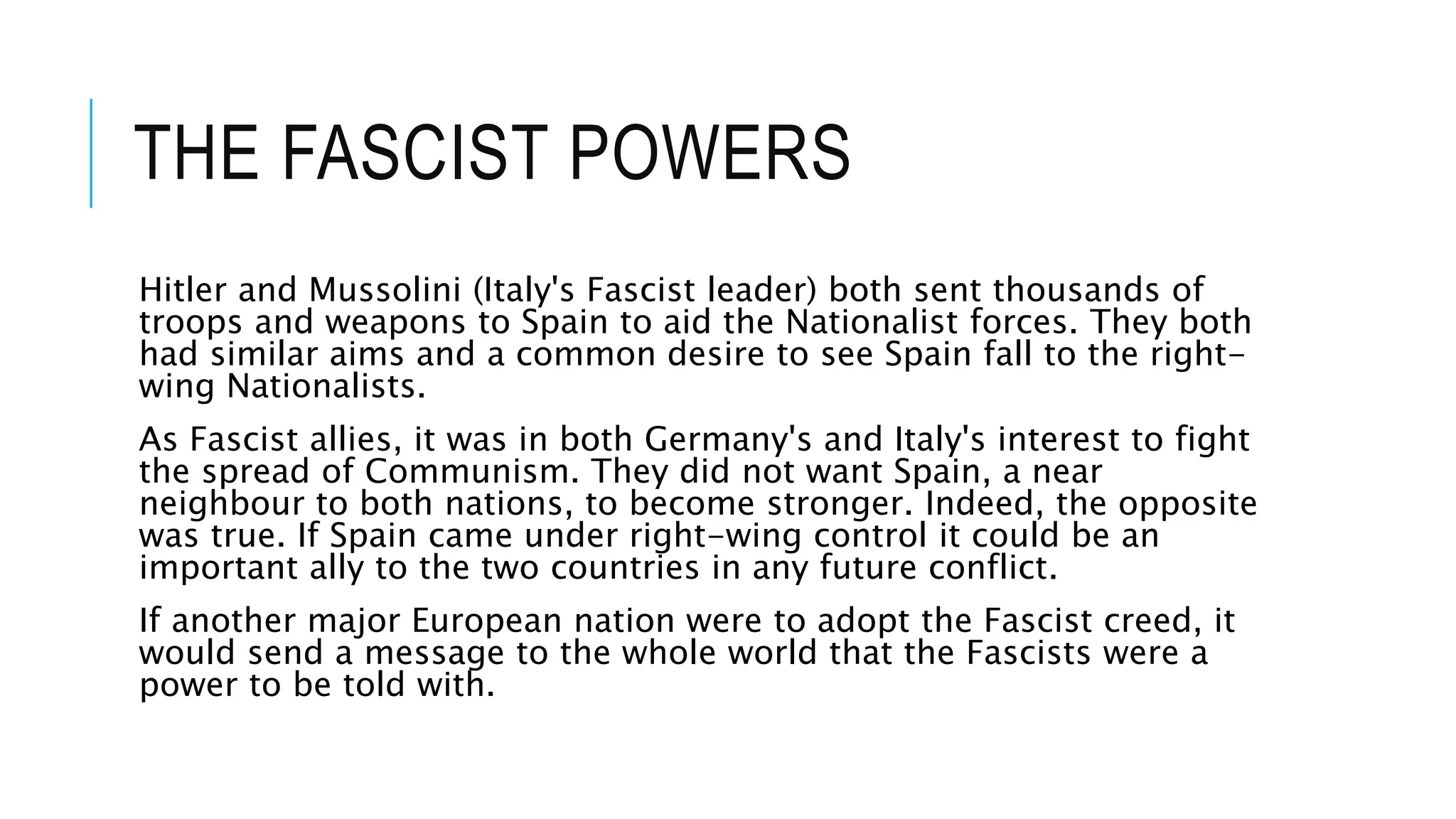 PowerPoint presentation about the spanish civil war | PPTX