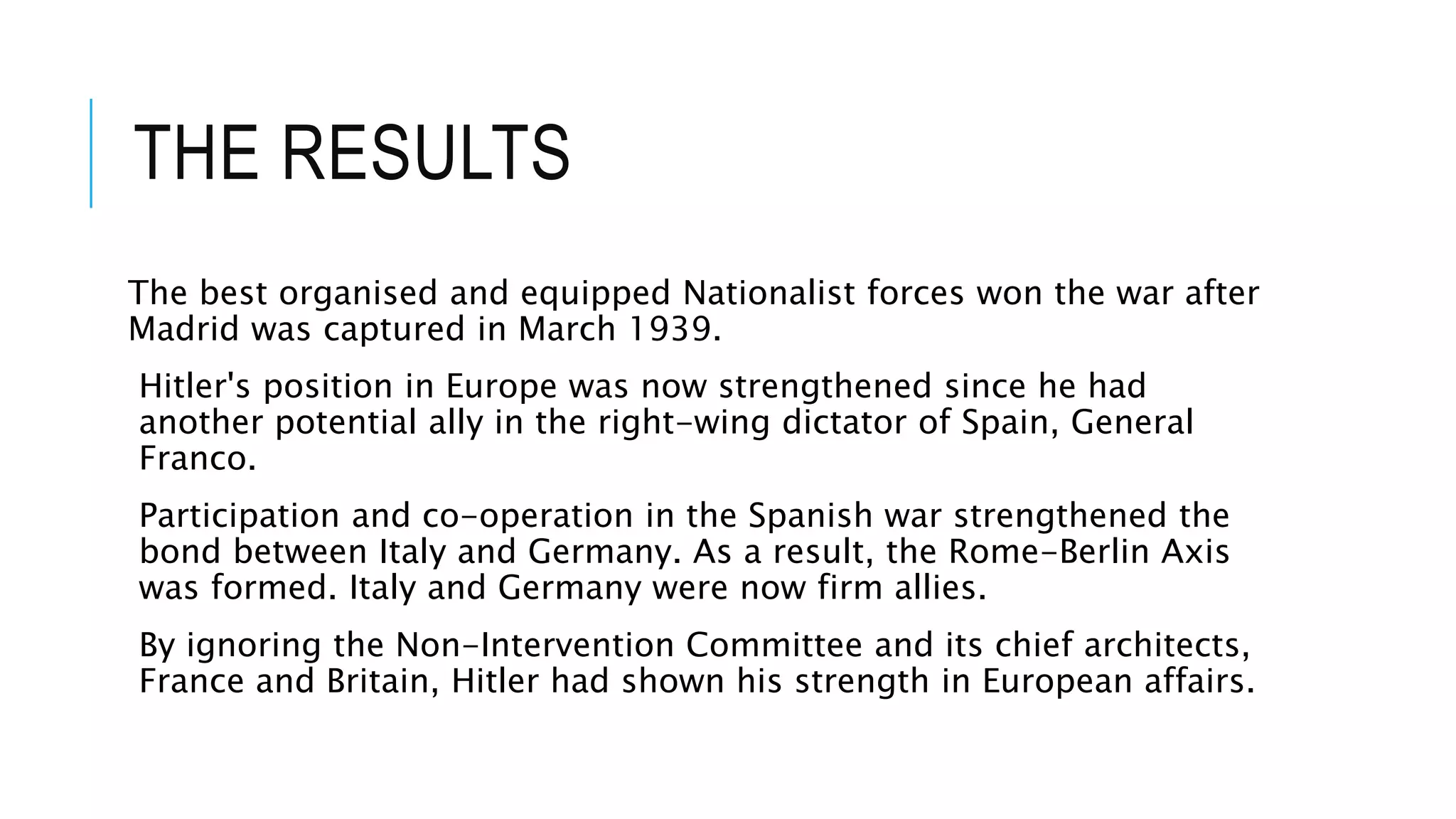 PowerPoint presentation about the spanish civil war | PPTX