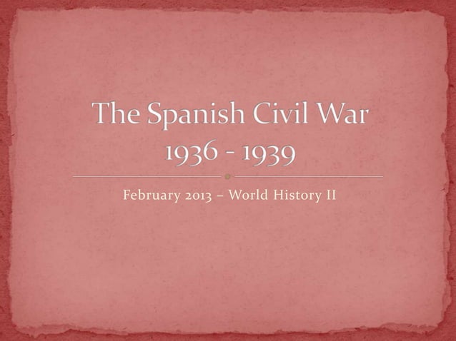 Spanish civil war | PPT