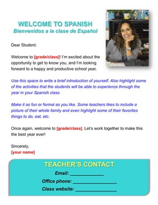 Bienvenidos a la Clase de Español | PDF