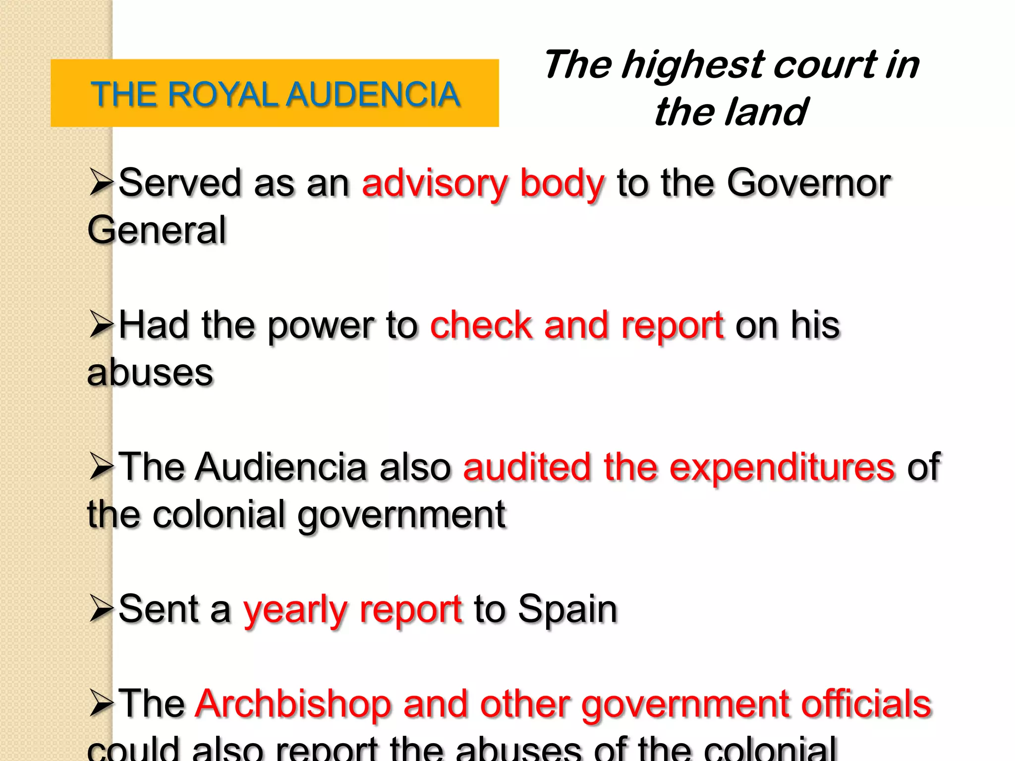 Spanish Colonial Government | PPTX