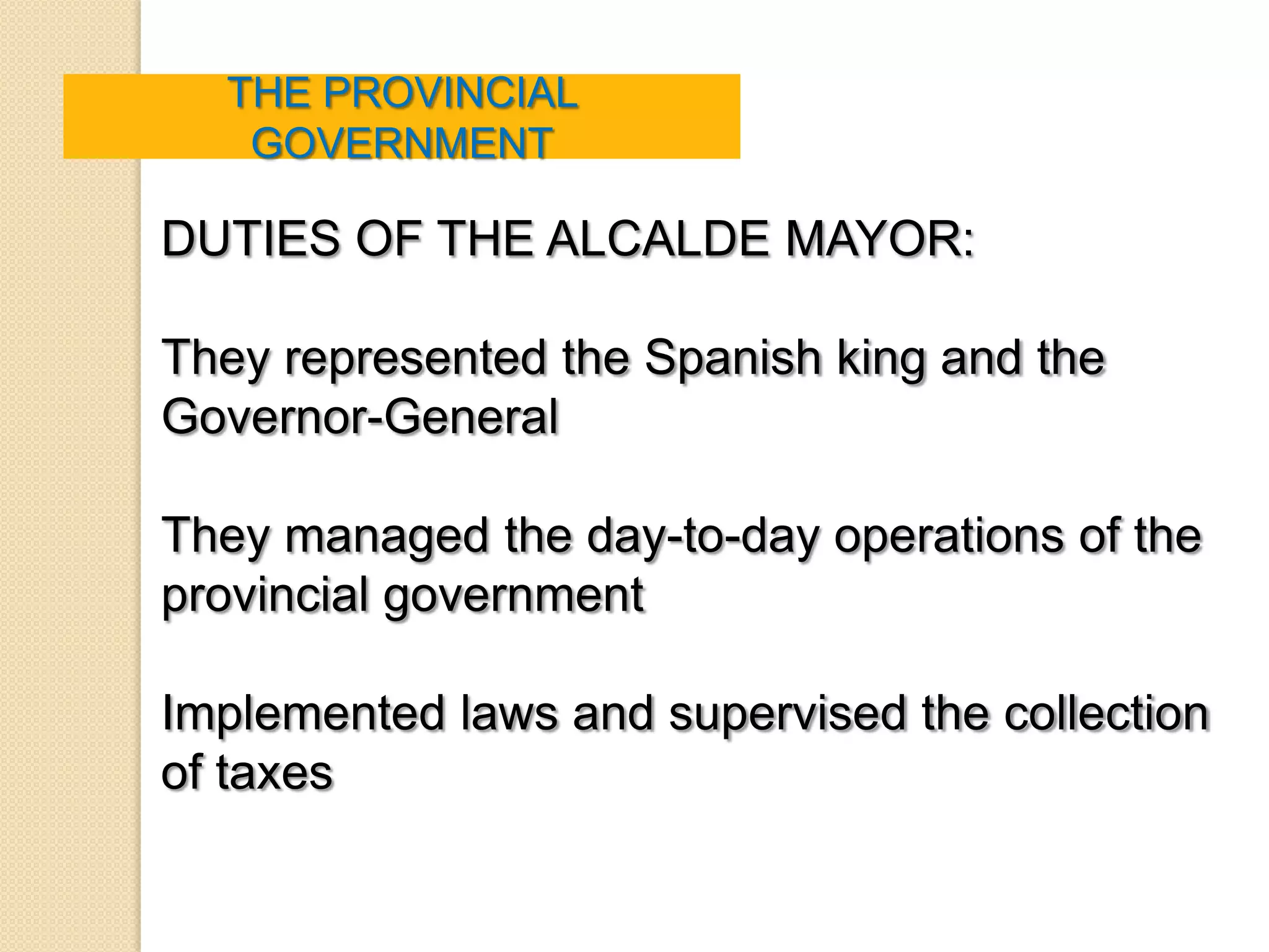 Spanish Colonial Government | PPTX