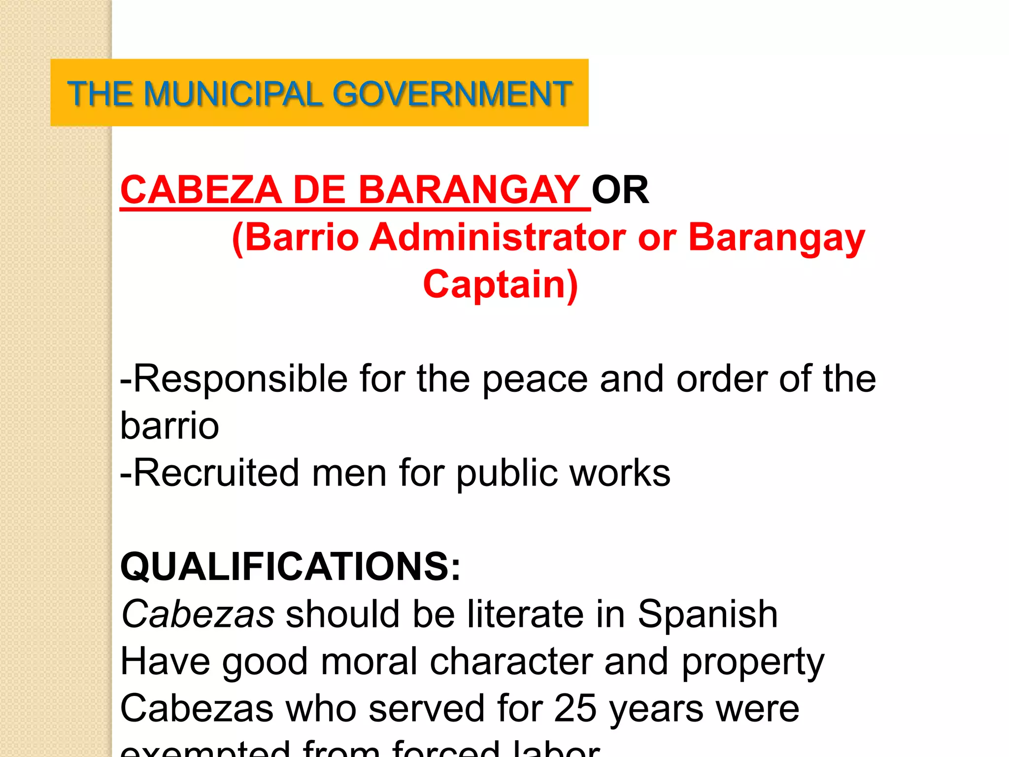 Spanish Colonial Government | PPTX