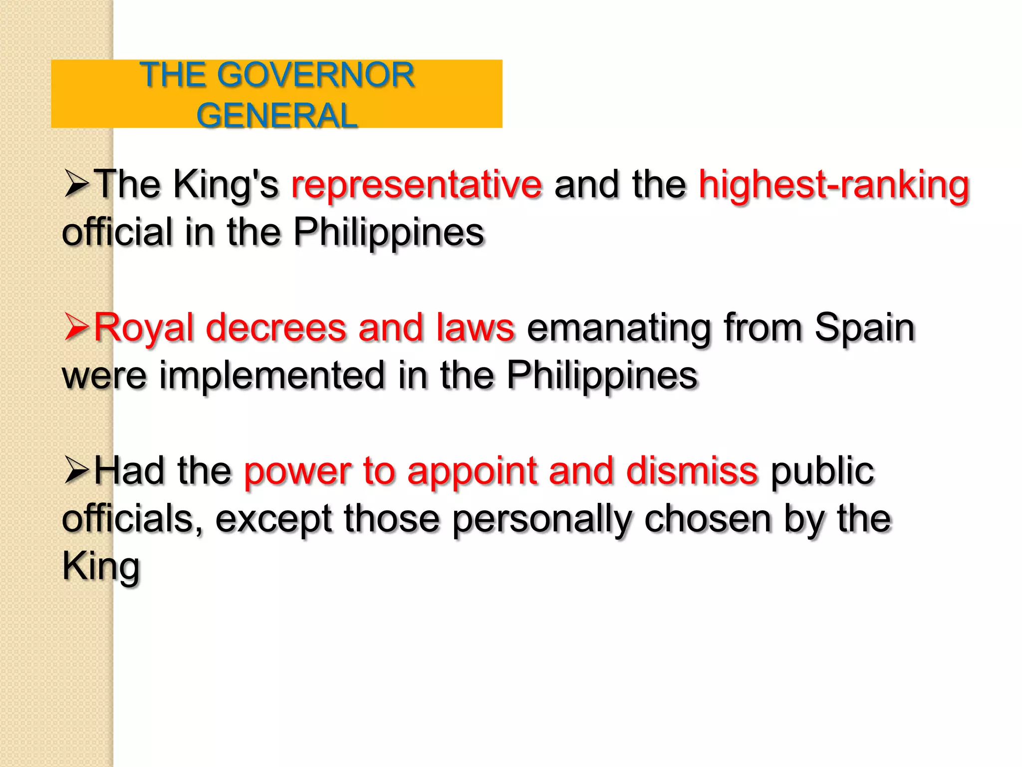 Spanish Colonial Government | PPTX