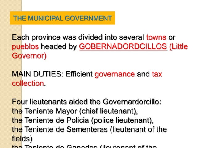 Spanish Colonial Government | PPTX