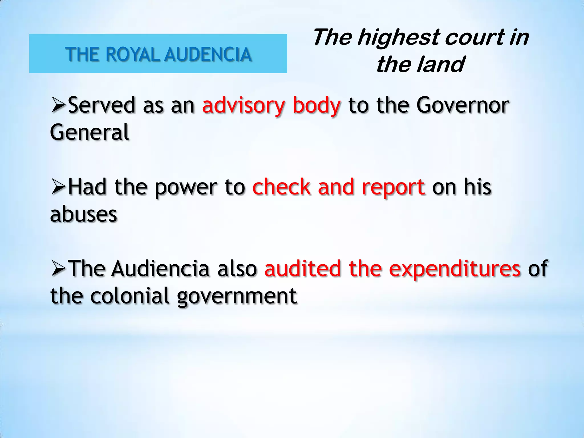 Spanish colonial government part ii | PPTX