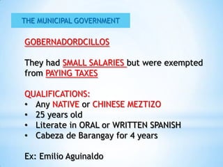 Spanish colonial government part ii | PPTX