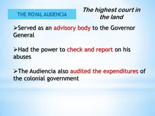 Spanish colonial government part ii | PPTX