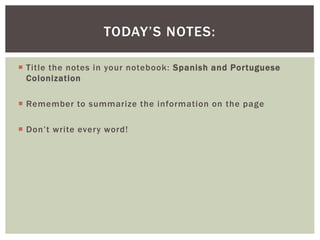 Spanish colonization | PPTX