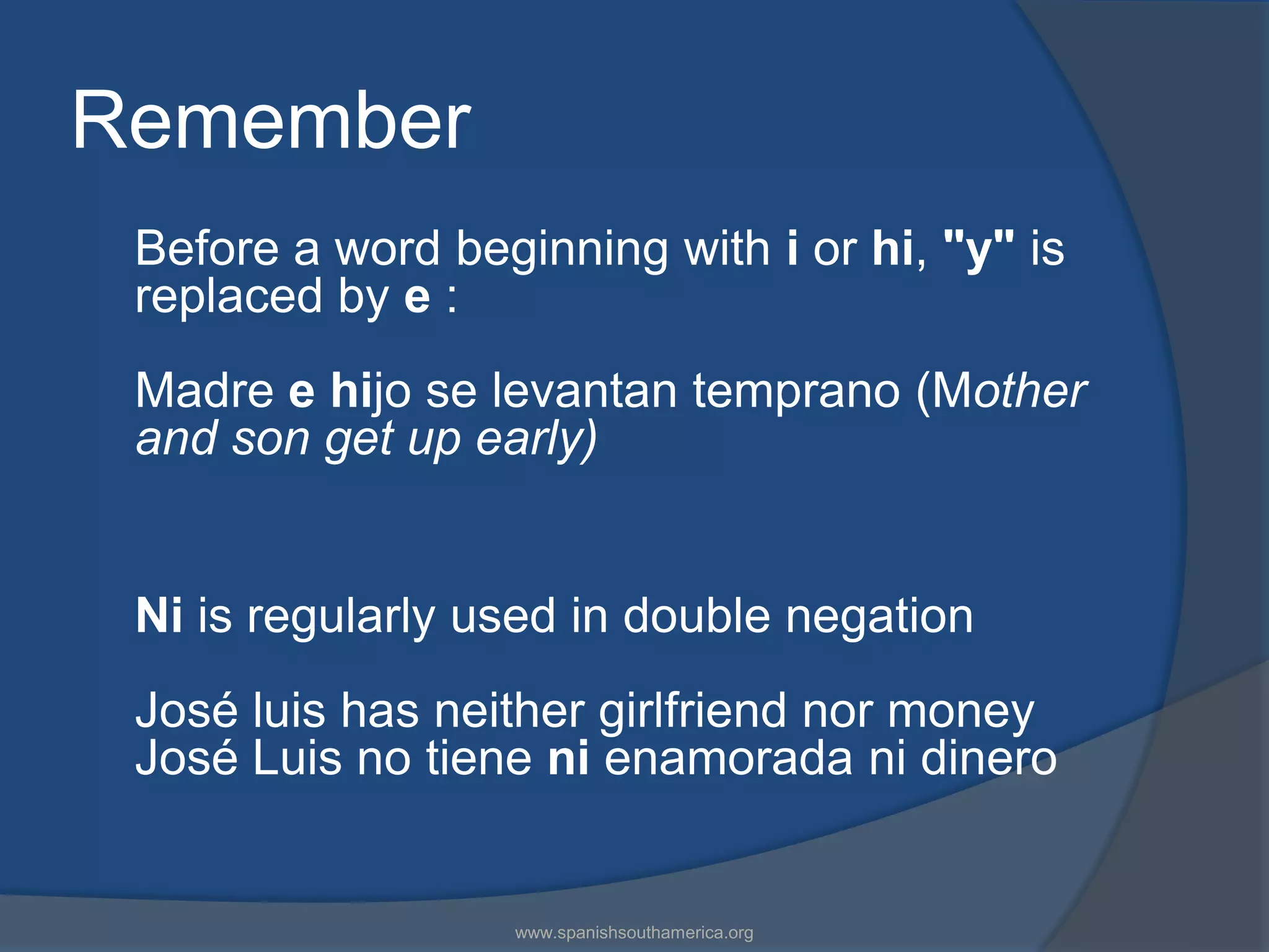Most Common Spanish conjunctions | PPTX