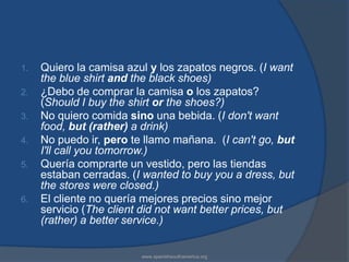 Most Common Spanish conjunctions | PPTX