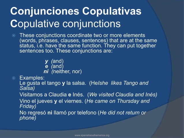 Most Common Spanish conjunctions | PPTX