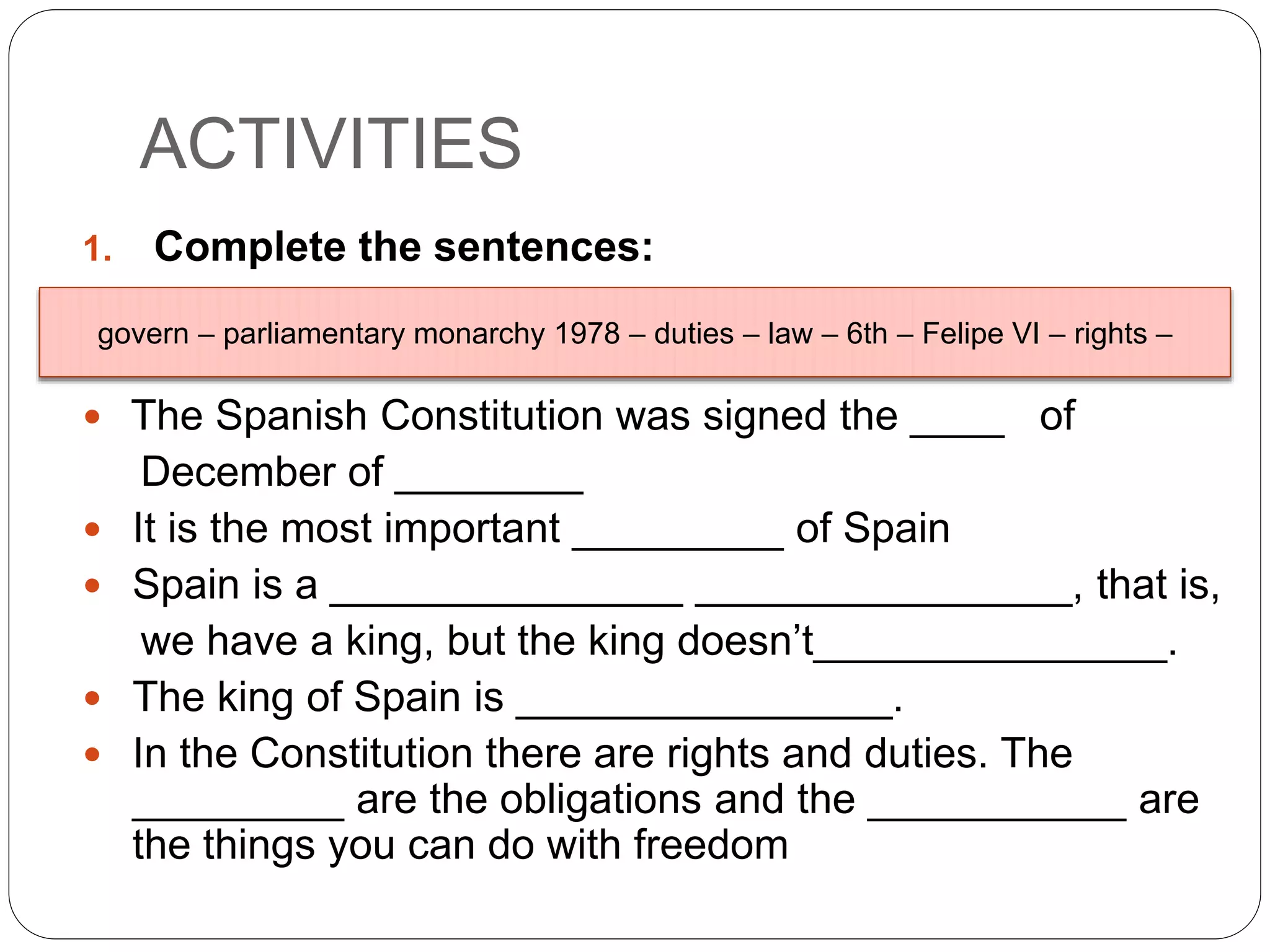 Spanish constitution | PPT