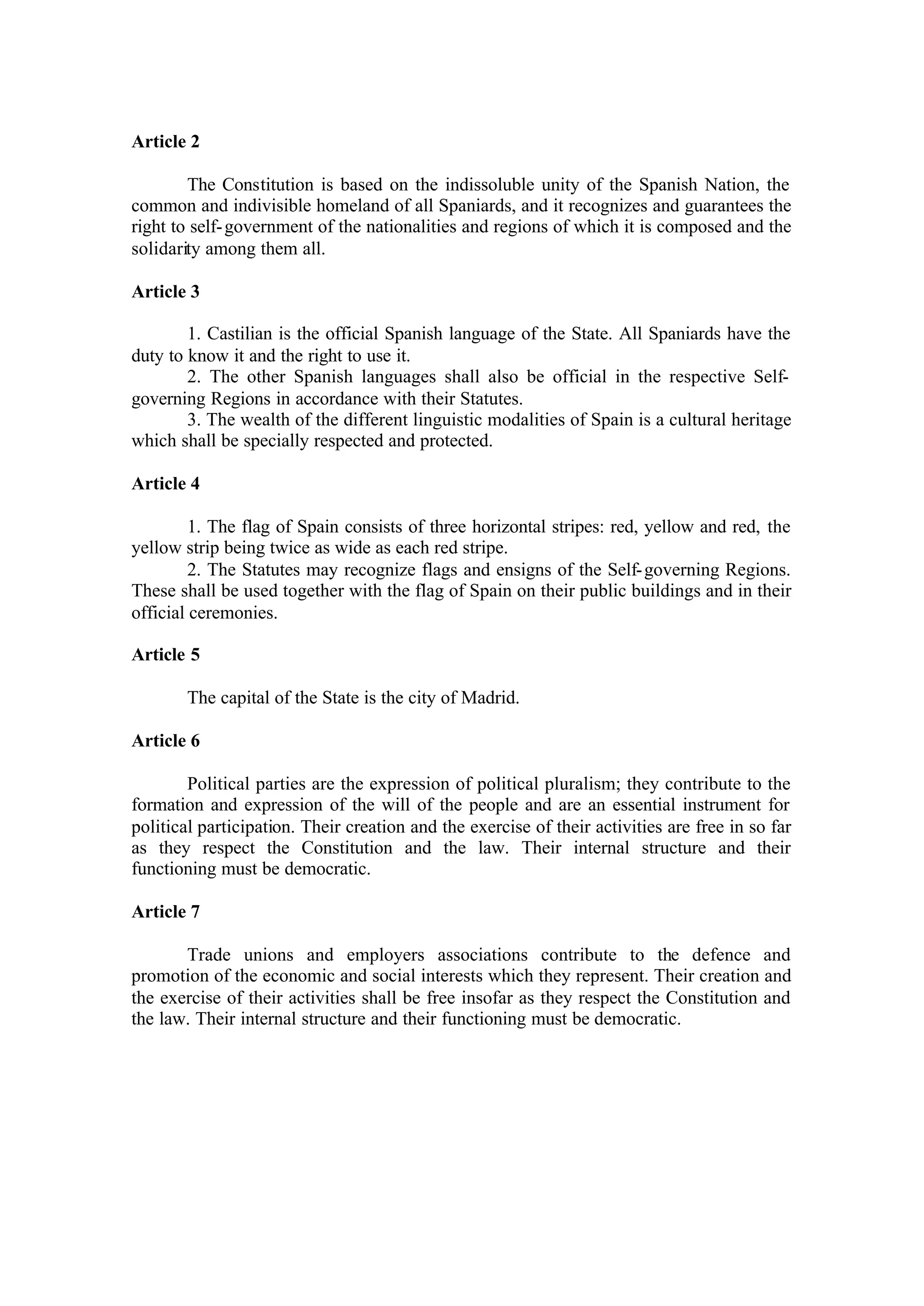 Spanish constitution in english | PDF