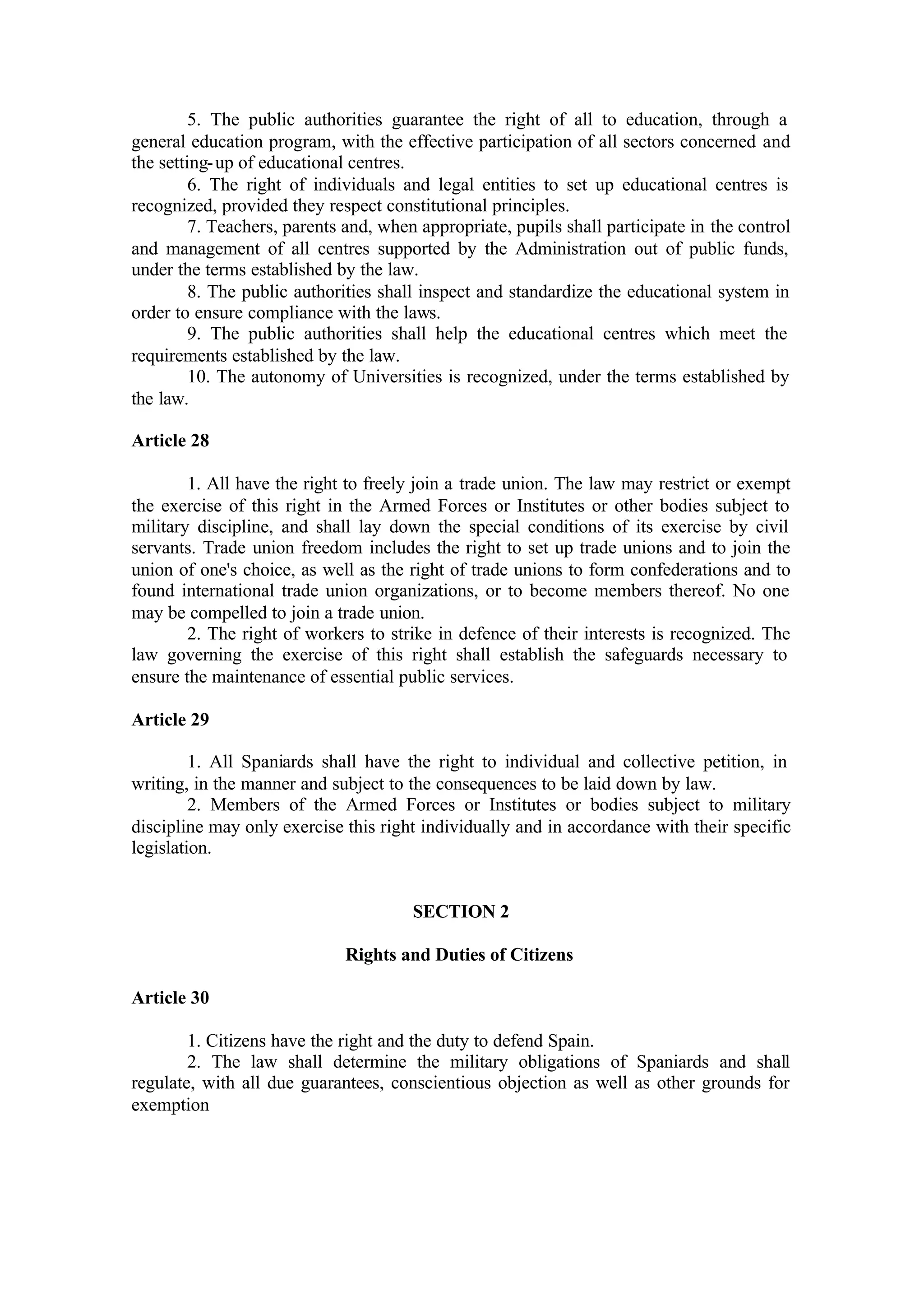 Spanish constitution in english | PDF