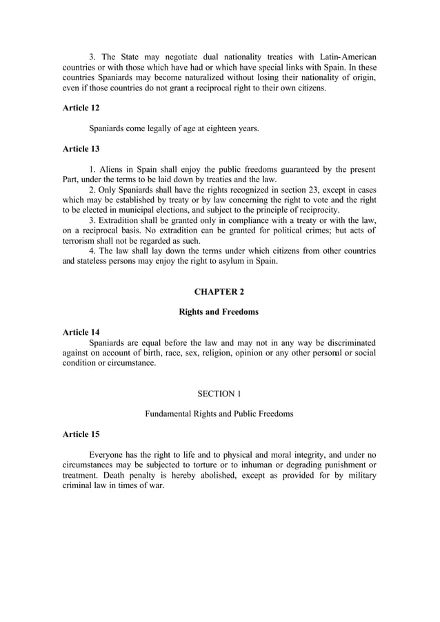 Spanish constitution in english | PDF