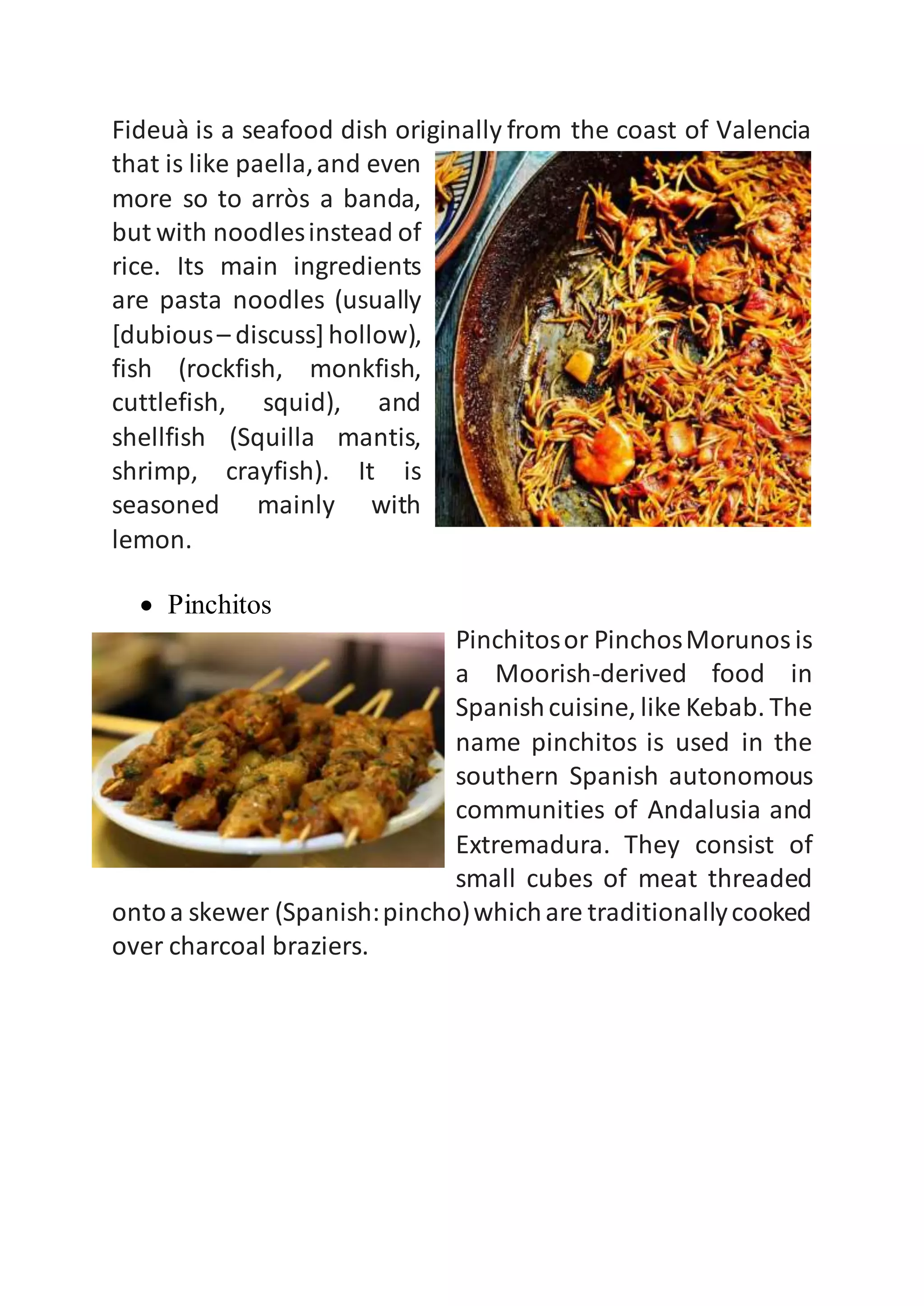 Spanish cuisine | DOCX | Cooking | Food & Drink