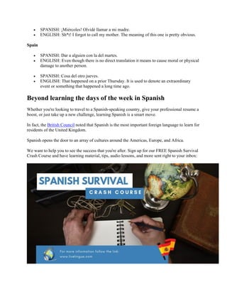 Spanish Days of The Week | PDF